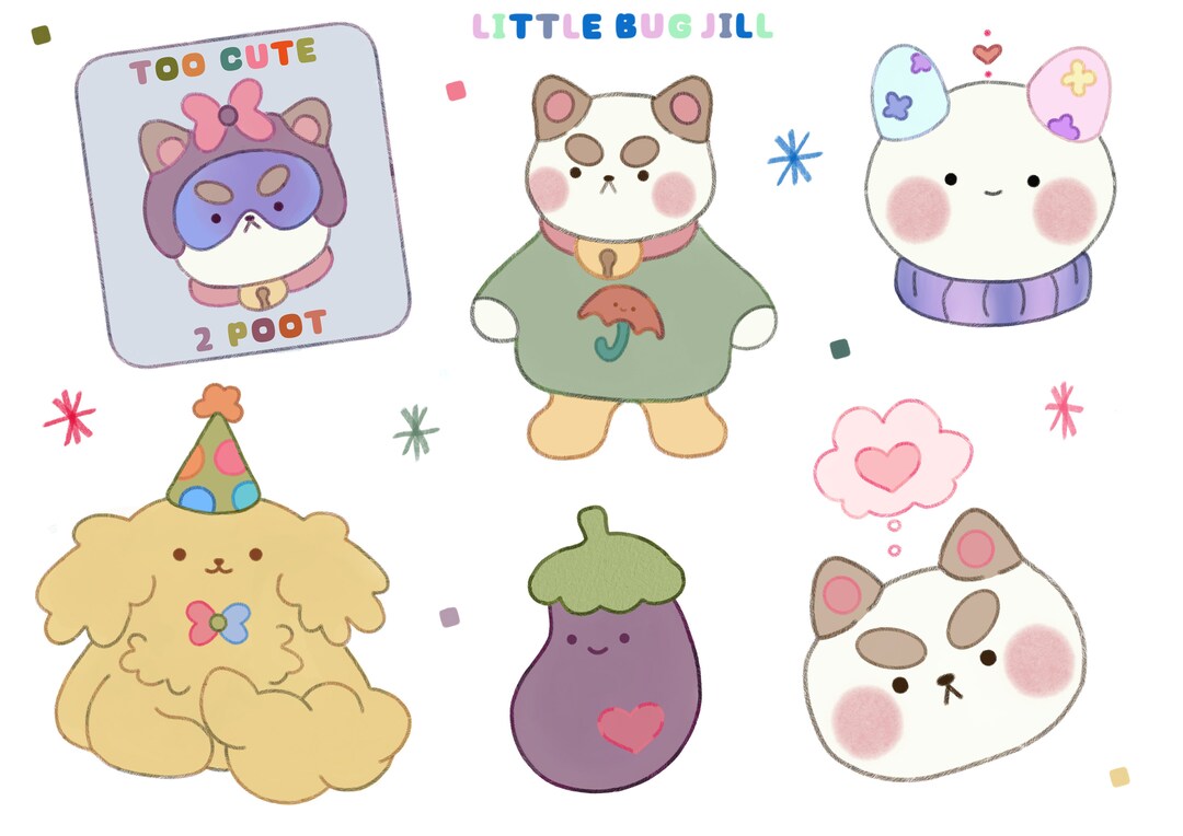 Chunky Cat Sticker Sheet - Etsy