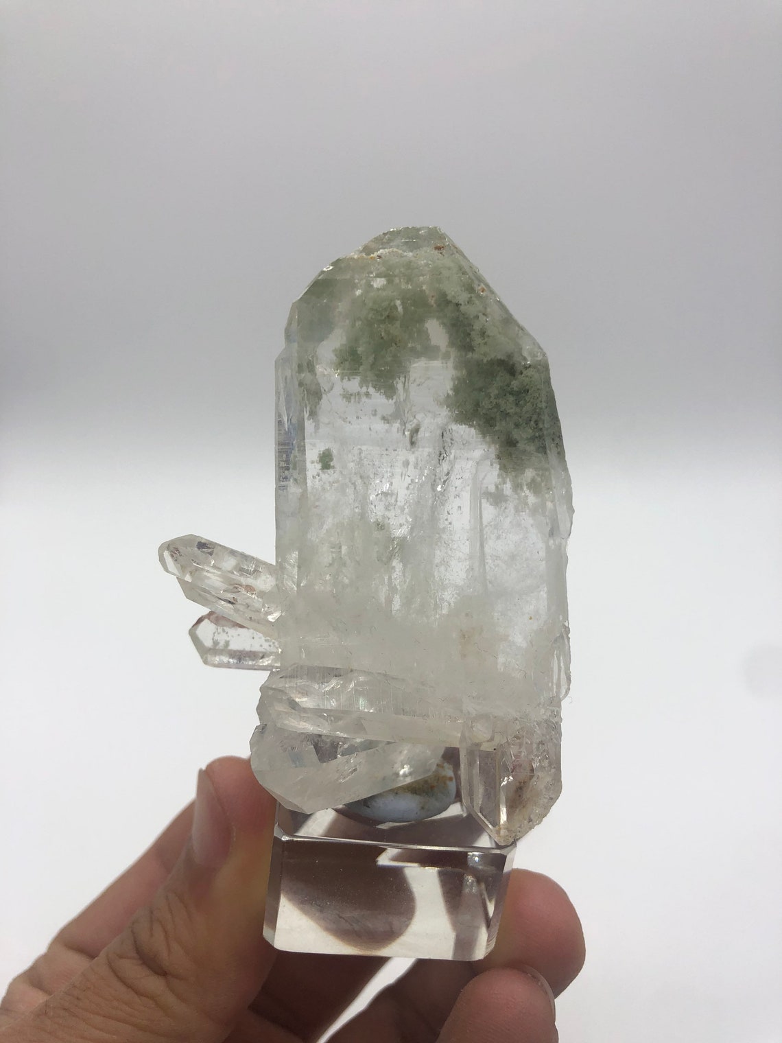 Chlorite Inclusion Quartz Cluster Green Quartz Faden Quartz - Etsy