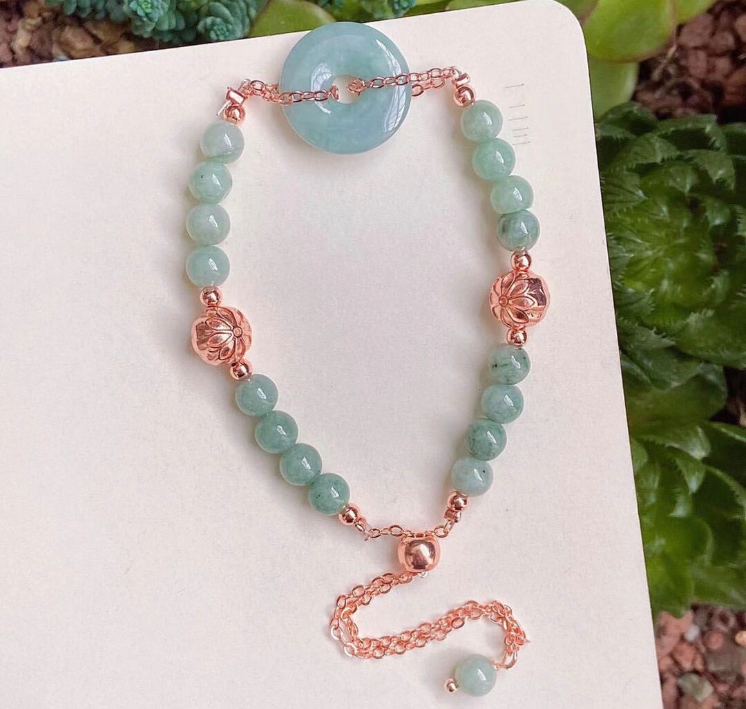 Green Jade Charm Bracelet, Jadeite Bracelet - Etsy