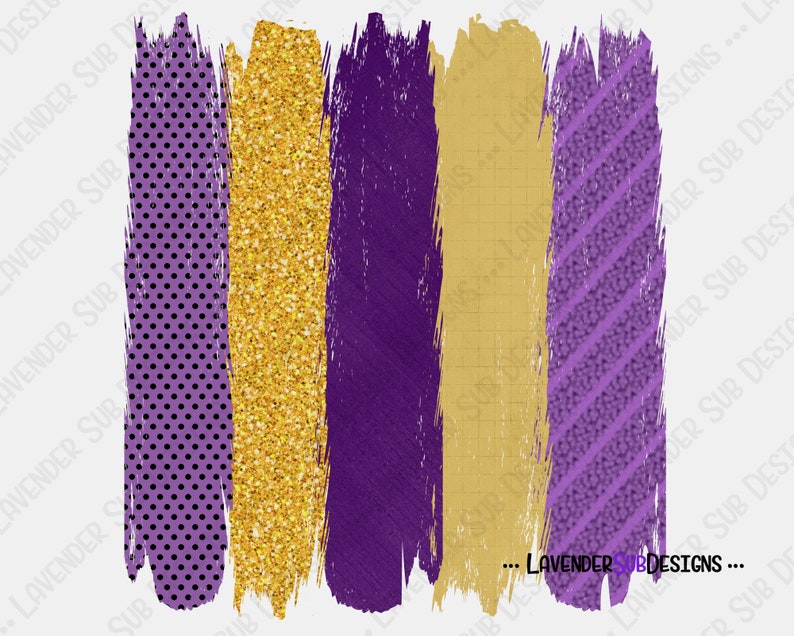 Purple and Gold Brushstroke Clipart Sublimation PNG, Background ...