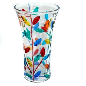 Murano Glass Vase Multi Coloured Flower Hand Made Millefiori 21cm High ...