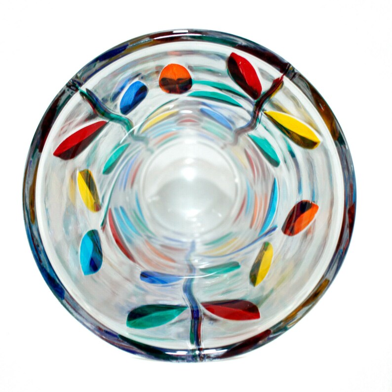 Murano Glass Vase Multi Coloured Flower Floral Handmade 21cm - Etsy