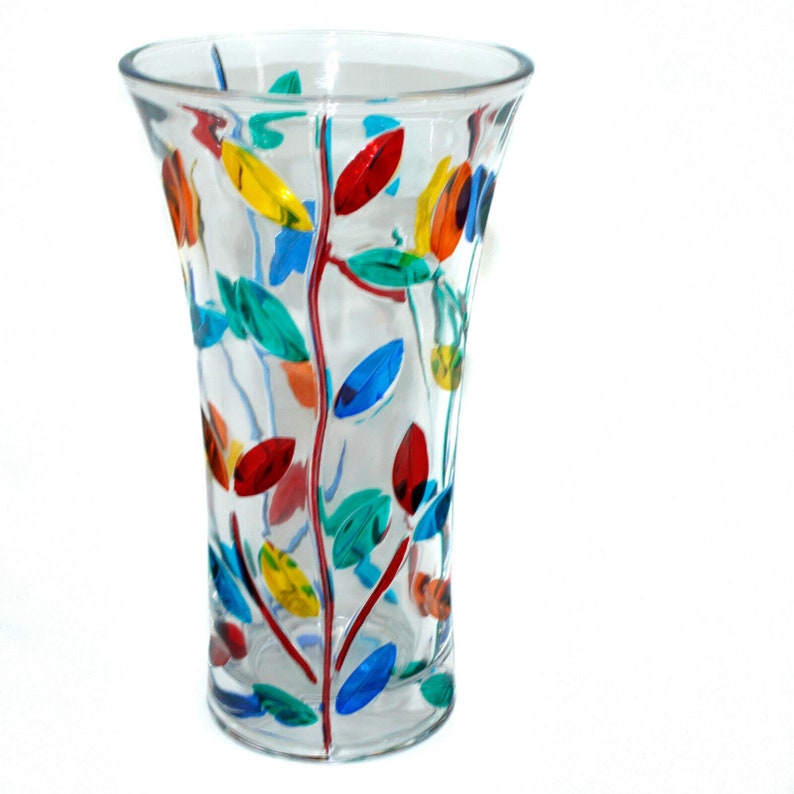 Murano Glass Vase Multi Coloured Flower Floral Handmade 21cm - Etsy