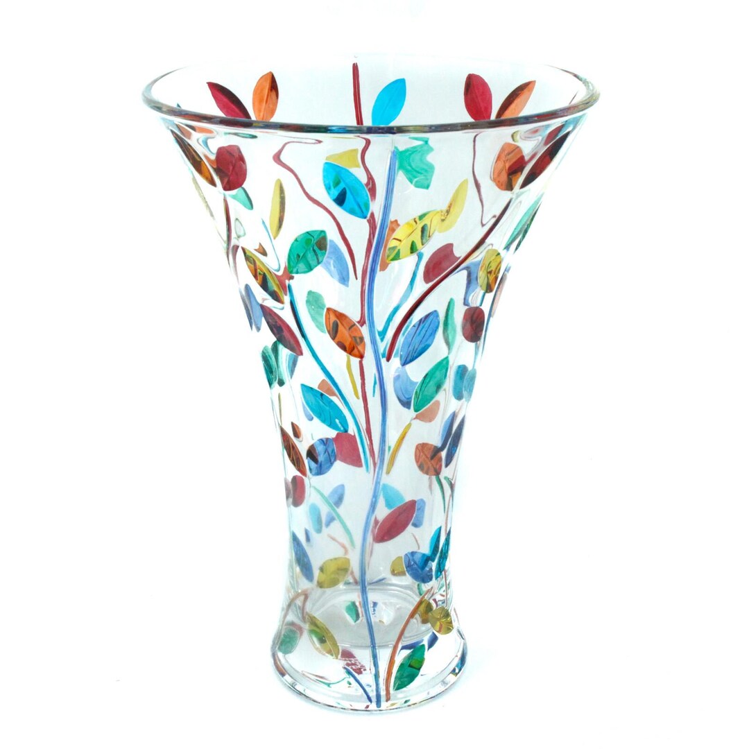 Murano Glass Vase Multi Coloured Flower Handmade 30cm High Venice - Etsy