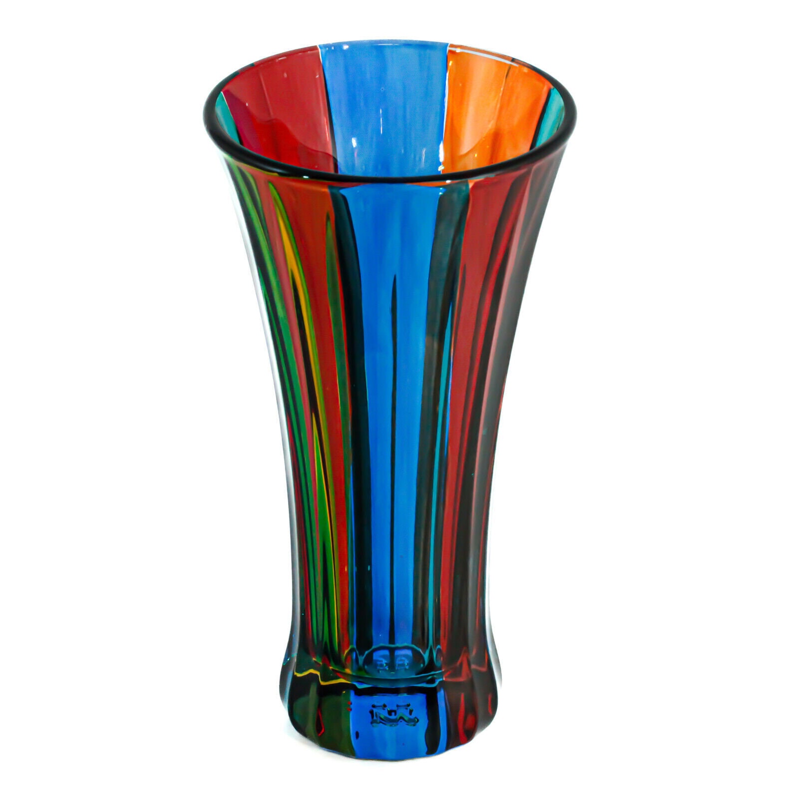 Murano Glass Vase Multi Coloured Green Blue Red Hand Made - Etsy