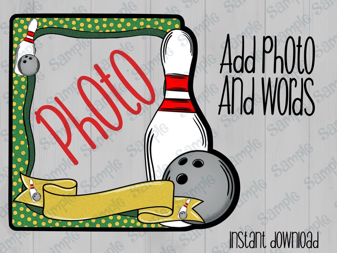 Bowling Frame Vertical , MSS, Custom, Bowling Photo Frame,green, Gold ...