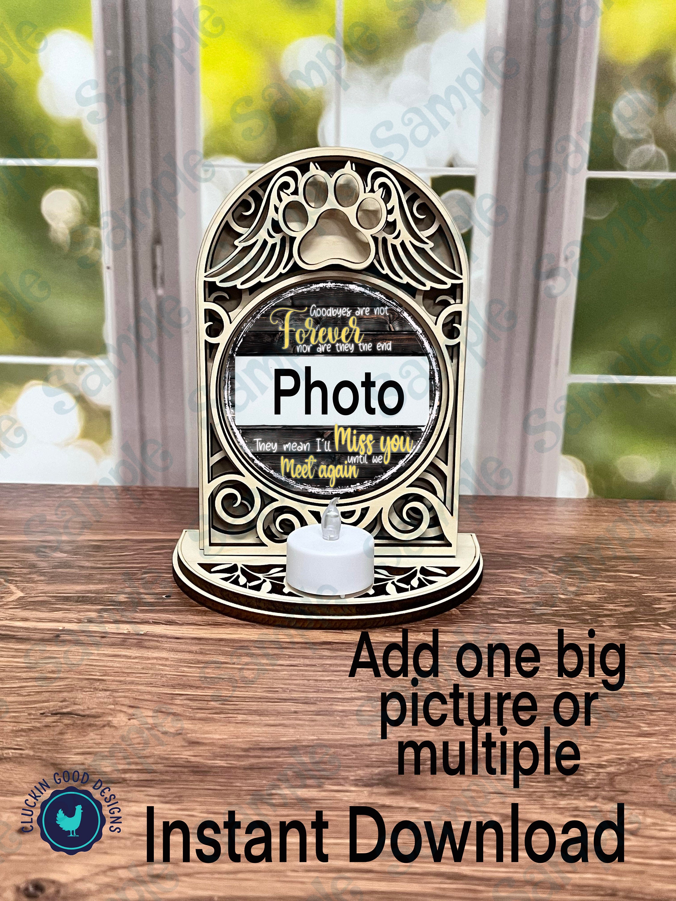 Sublimation/wood Memorial, MSS, Memorial, Photo, Custom, Goodbyes Are ...