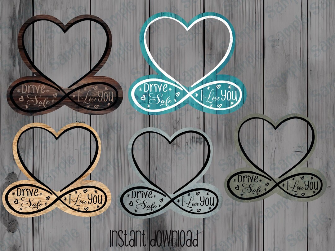 Heart Infinity, MSS, Men, 5pc Bundle, Drive Safe, Visor Clip On, I Love ...