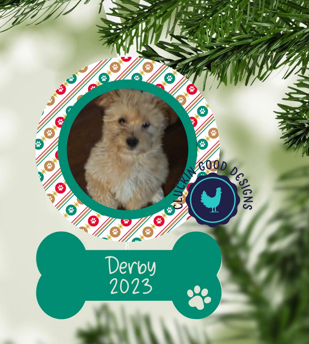 Round With Dog Bone, Custom, Ornament, - Etsy