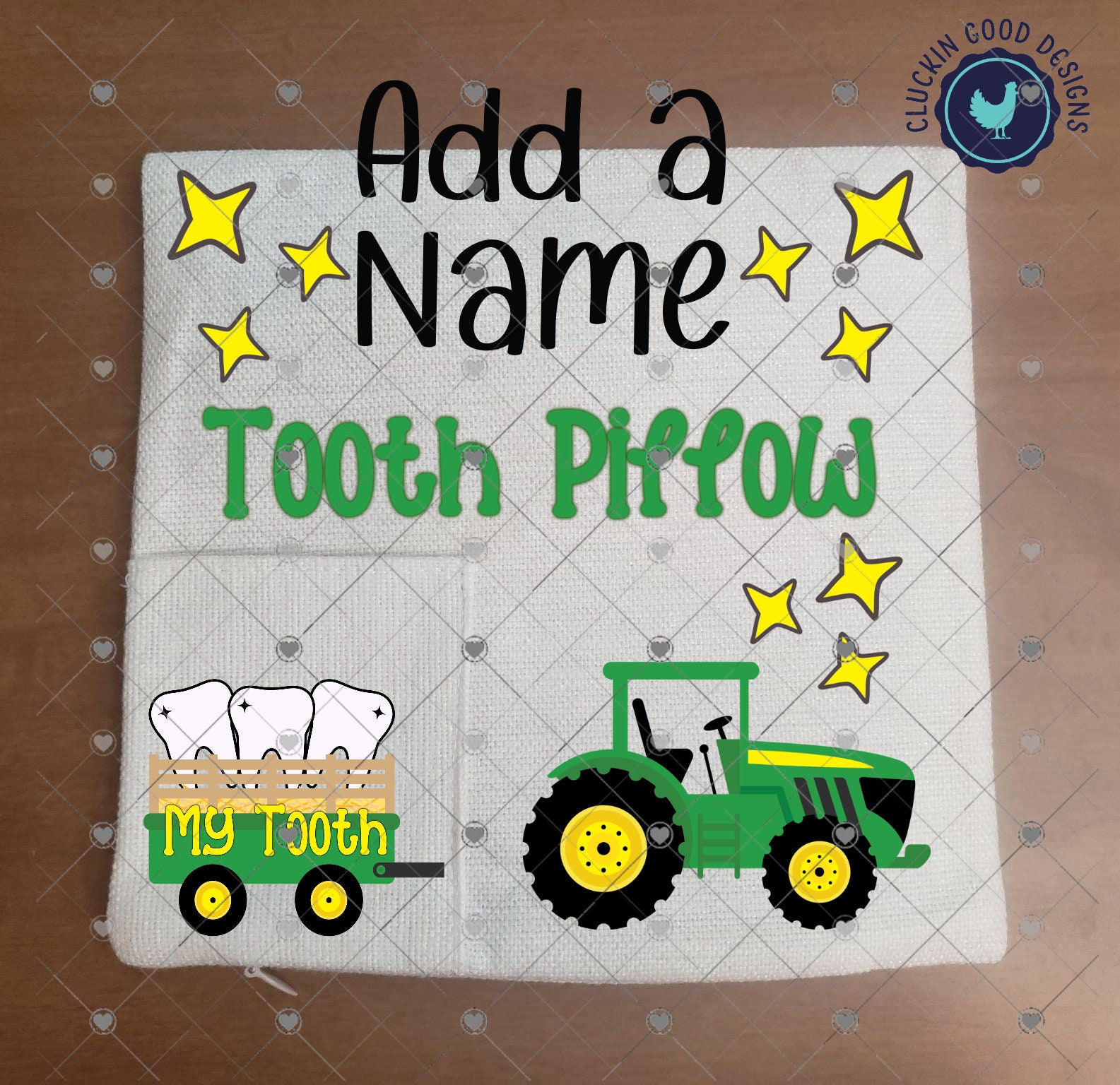Tooth Fairy Pillow, MSS, Green Tractor, Tooth Pillow, Png, Digital ...