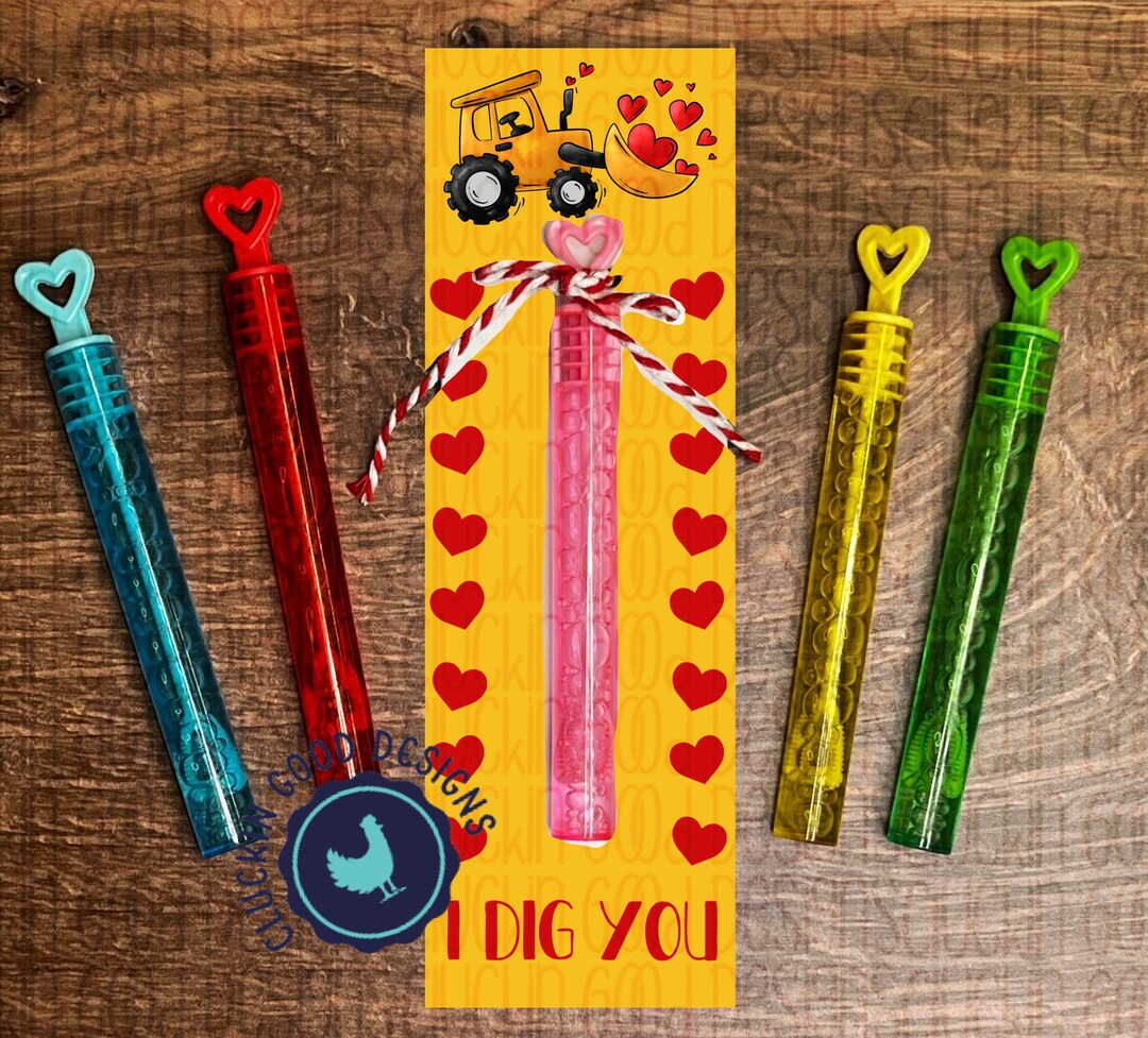 Bubble Holder, MSS, Bull Dozer, Valentines Day, Digital Download - Etsy