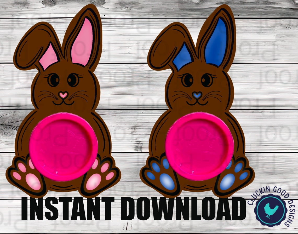 Bunny Playdoh Holder, Chocolate Bunny, Pink, Blue, Play Doh Holder ...