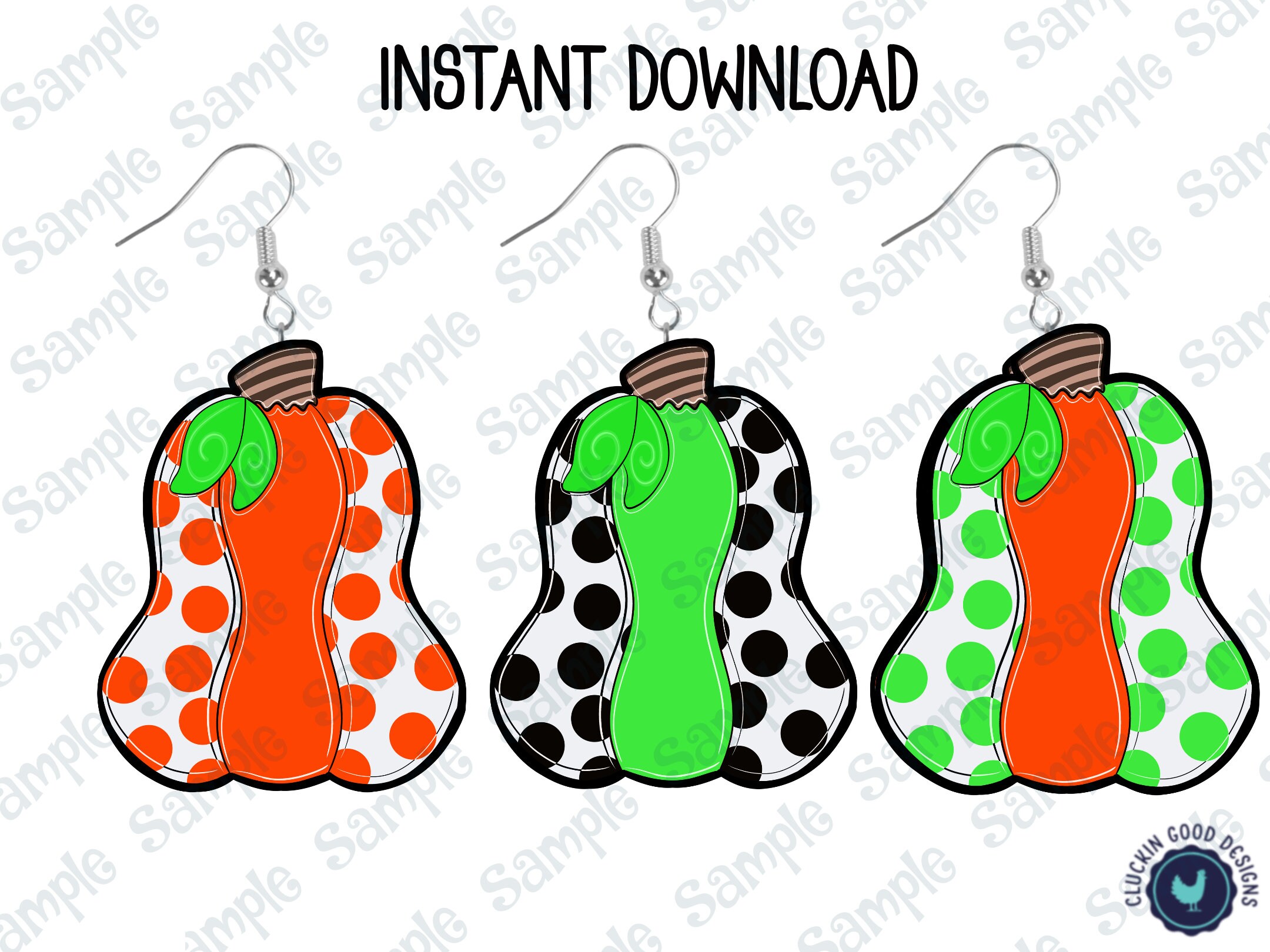 Lumpy Pumpkin,gg, Poka Dots,green, Black, Orange, Halloween, Digital ...