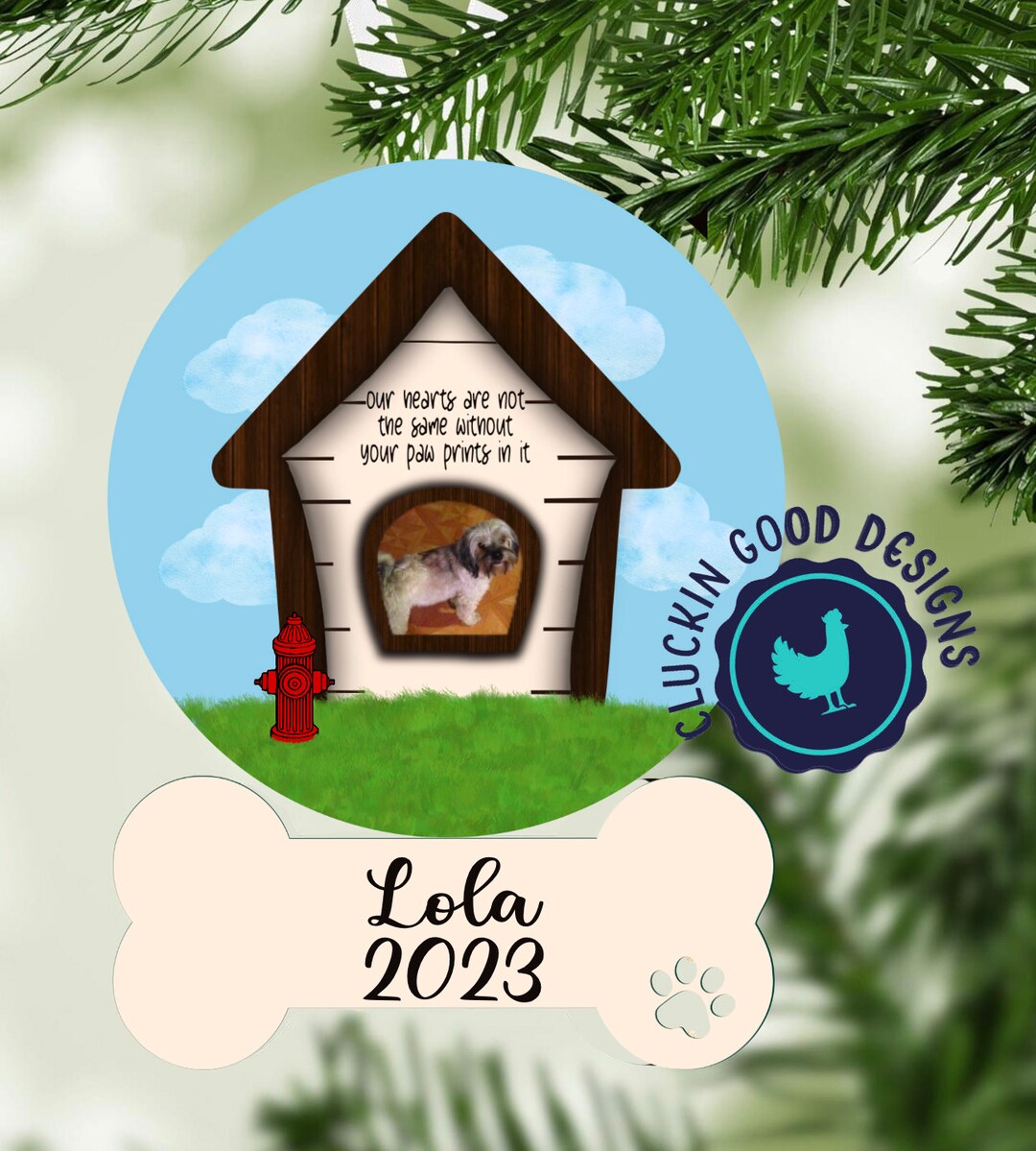 Round With Bone Shape, Pet Memorial House on Round, MSS, Custom ...