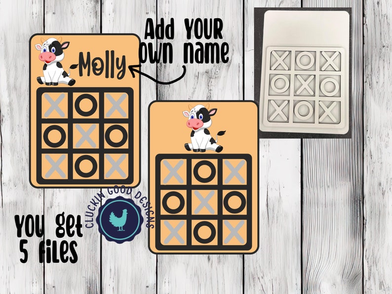 Tic-tac-toe Blank, GG, Neutral Colors, Cow, Custom, PNG - Etsy
