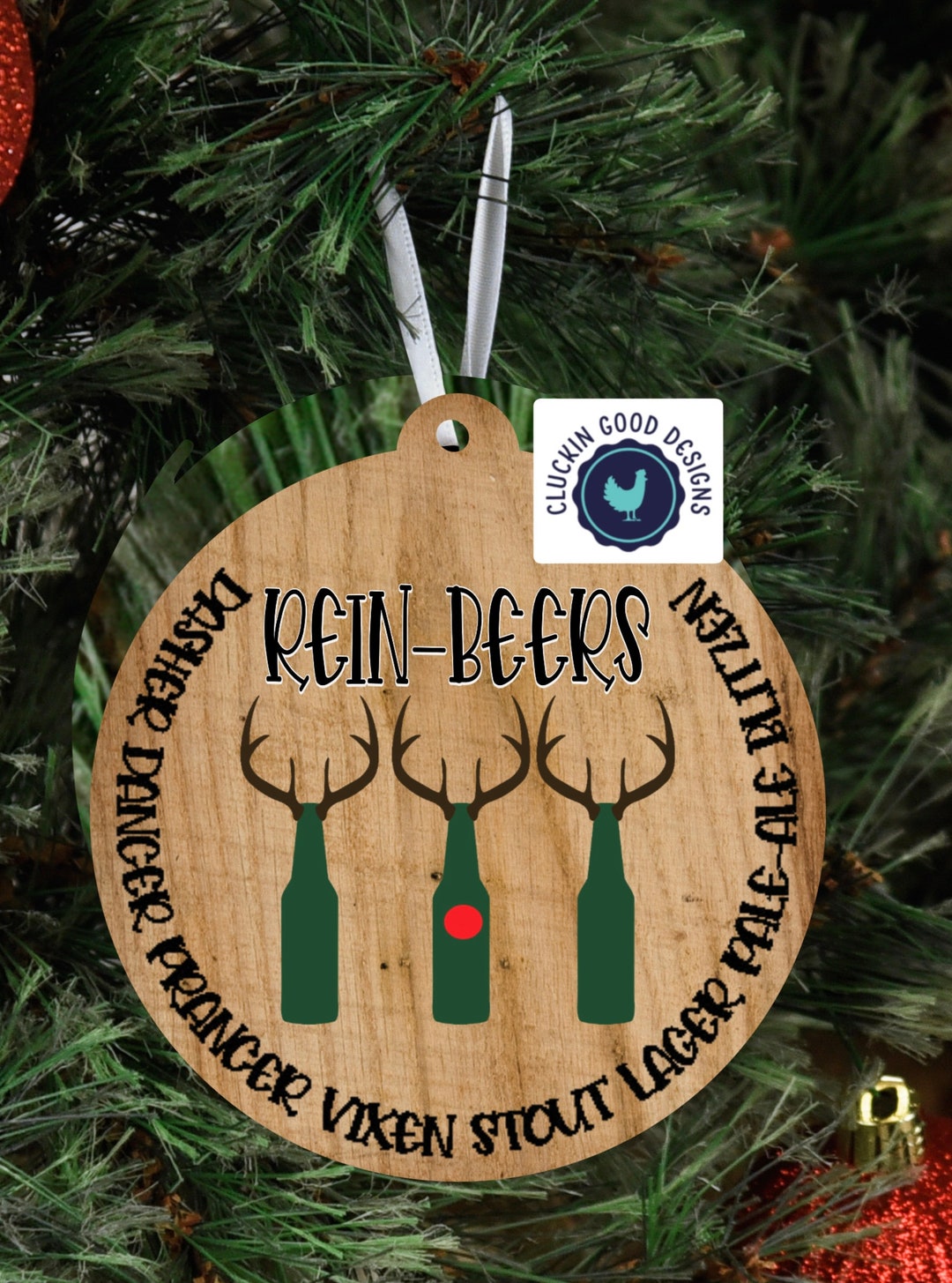 Rein-beers, MSS, New Round, Ornament, Christmas, Antlers - Etsy