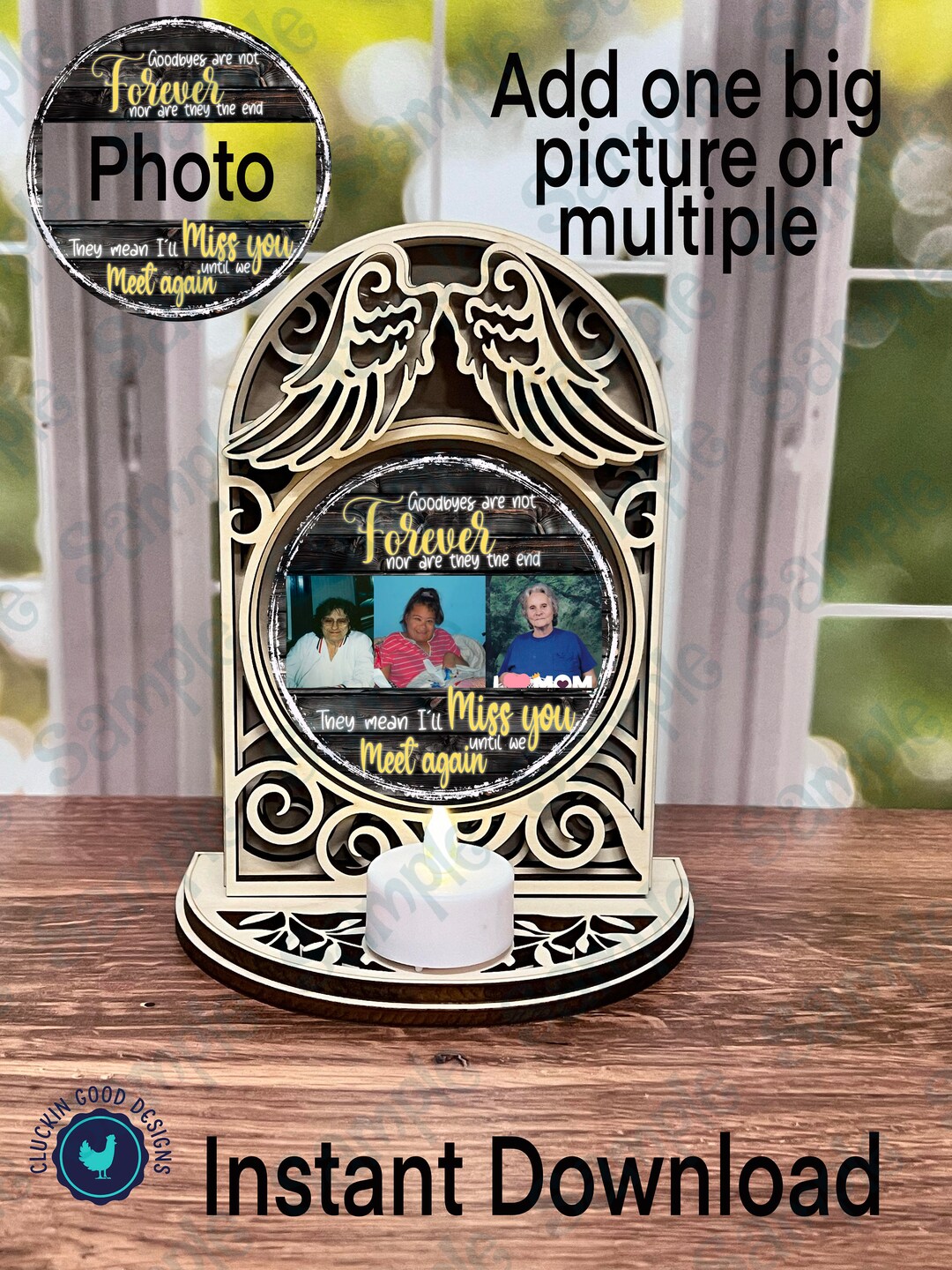 Sublimation/wood Memorial, MSS, Memorial, Photo, Custom, Goodbyes Are ...