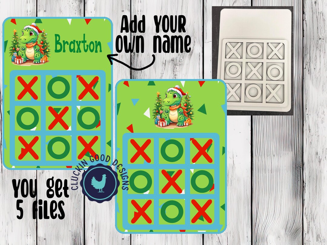 Tic Tac Toe, GG Shape, Dinosaur, Triangles - Etsy