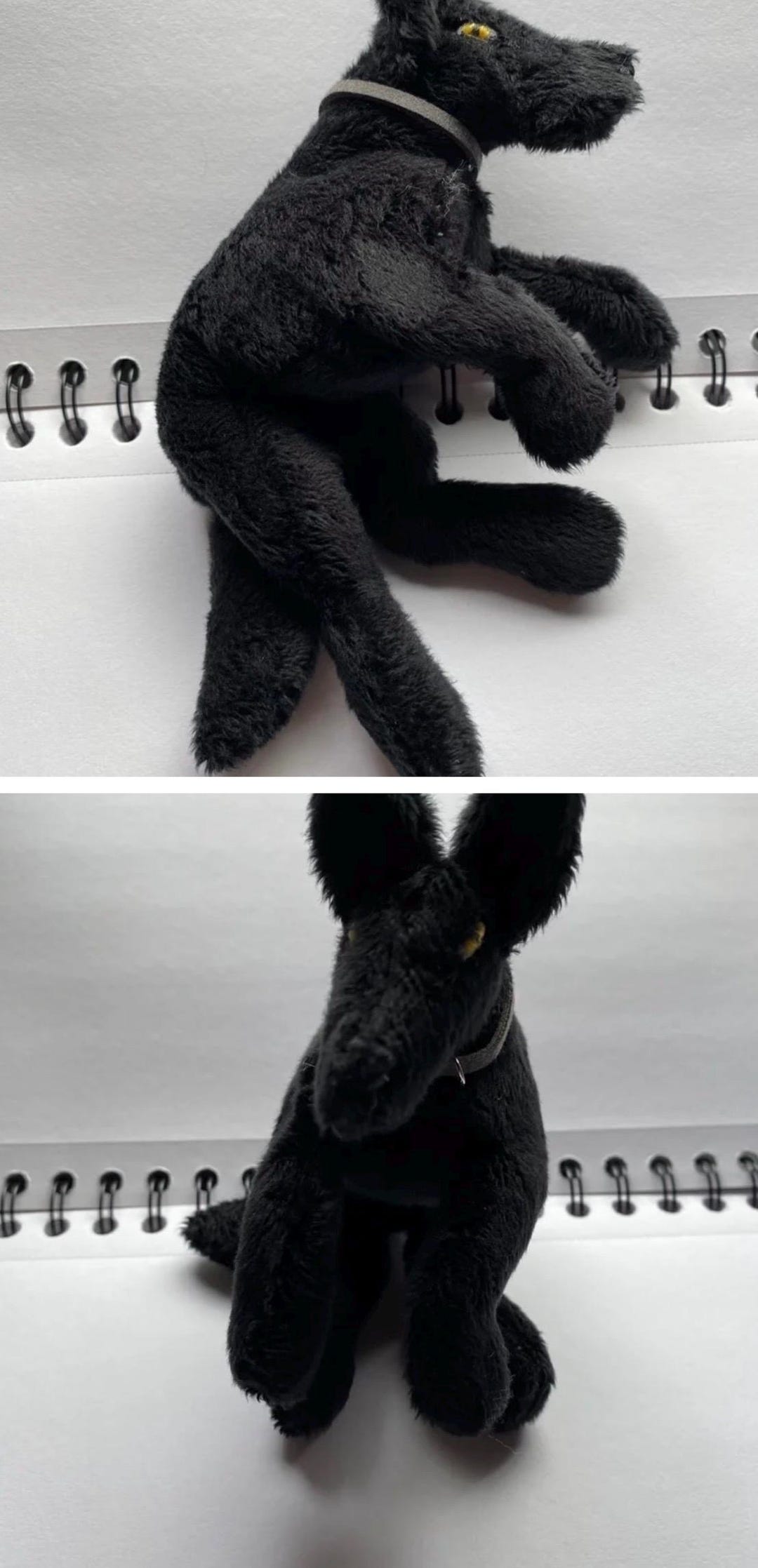 Handmade Dog Pet Black White Wolf Anime Plush 8-11 Inch Stuffed Animal ...