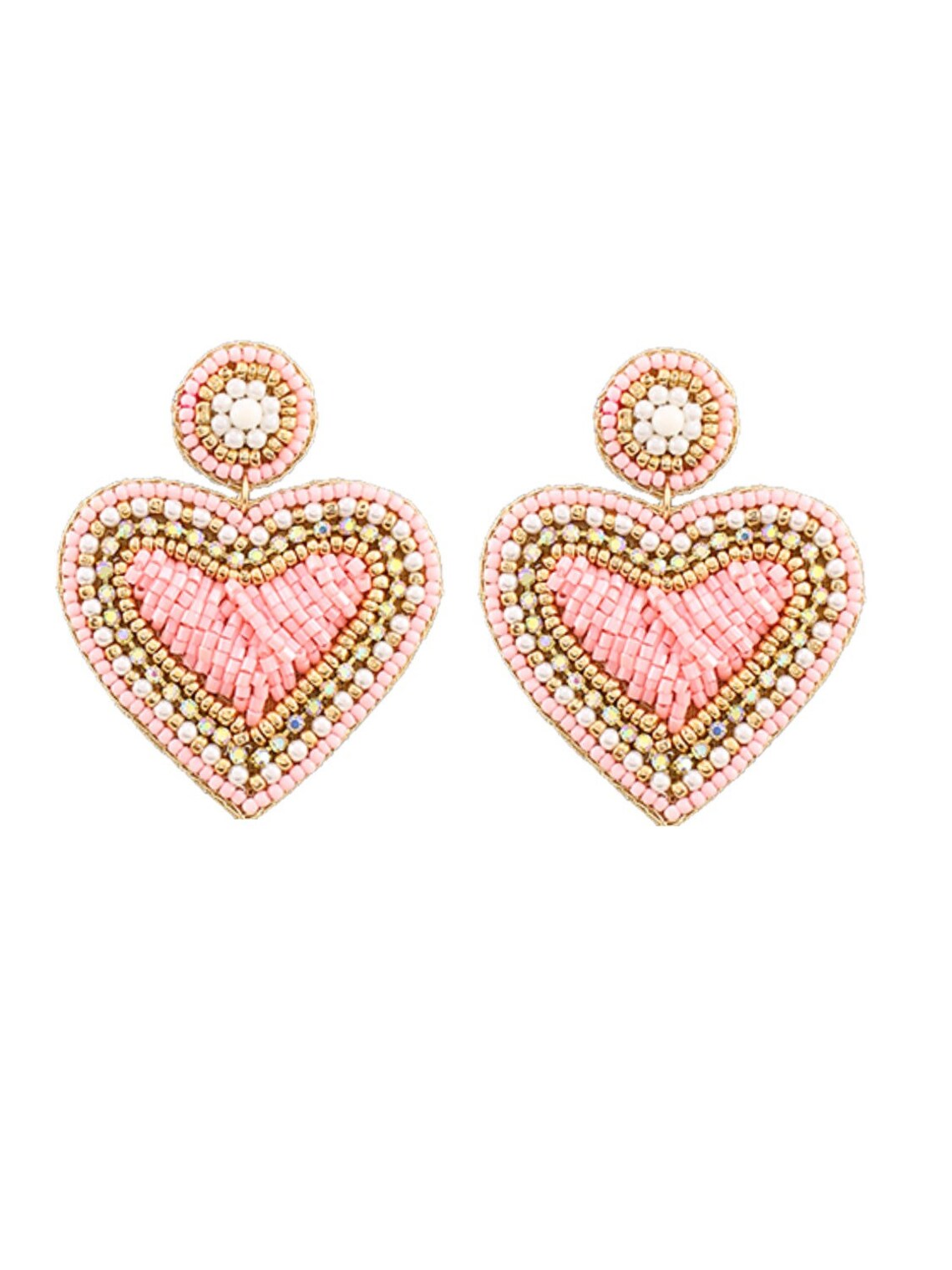 Heart Beaded Earrings Beaded Heart Shape Earrings Gift for - Etsy