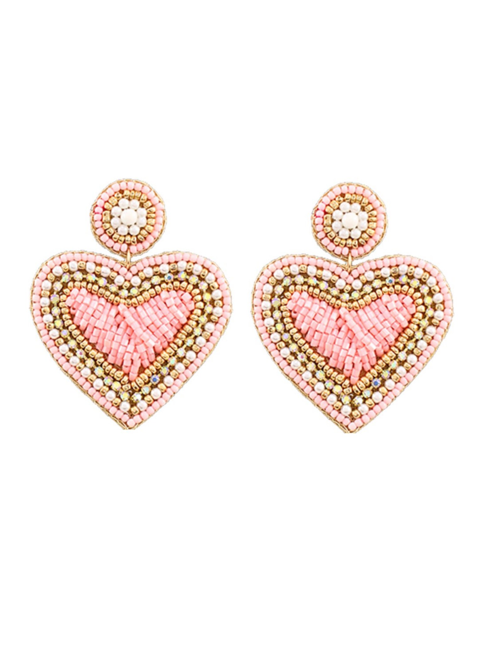 Heart Beaded Earrings Beaded Heart Shape Earrings Gift for - Etsy