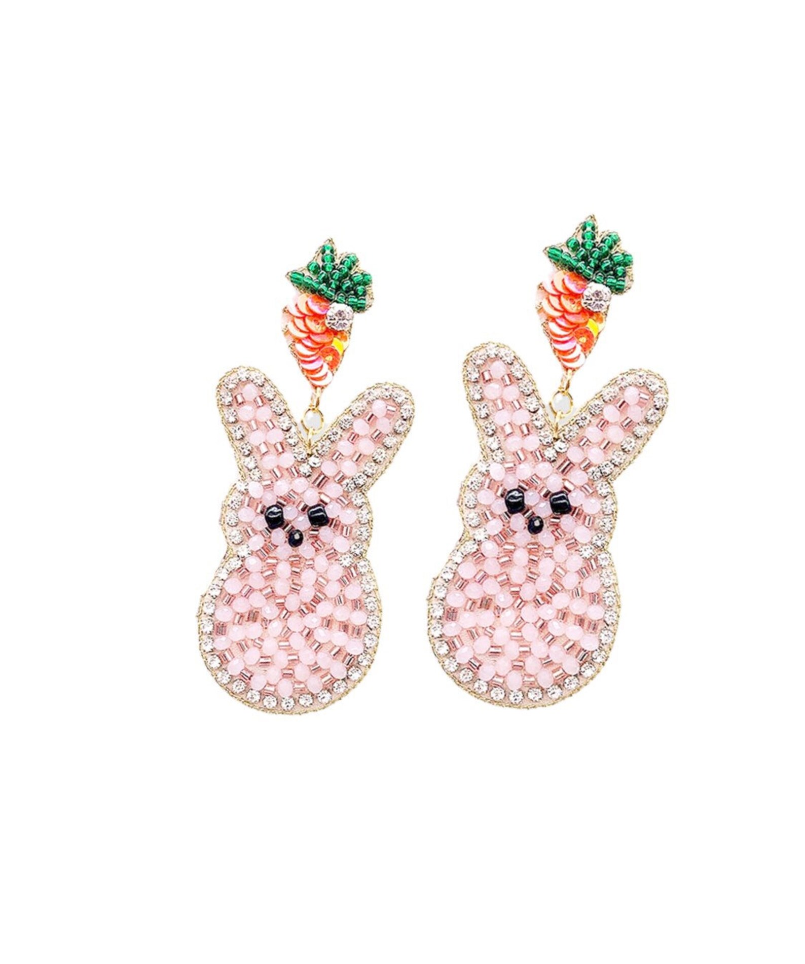 New! Easter Bunny Earrings, Beaded Bunny Earrings, Bunny Earrings ...