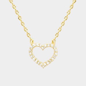 Cubic Zirconia Heart Hoop Pendant Necklace - Etsy