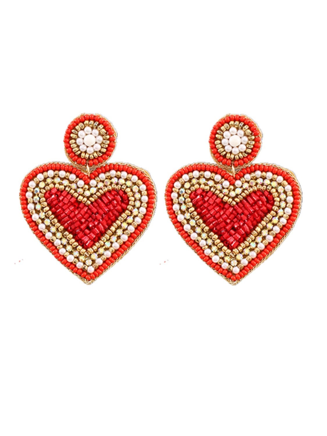 Heart Beaded Earrings Beaded Heart Shape Earrings Gift for - Etsy