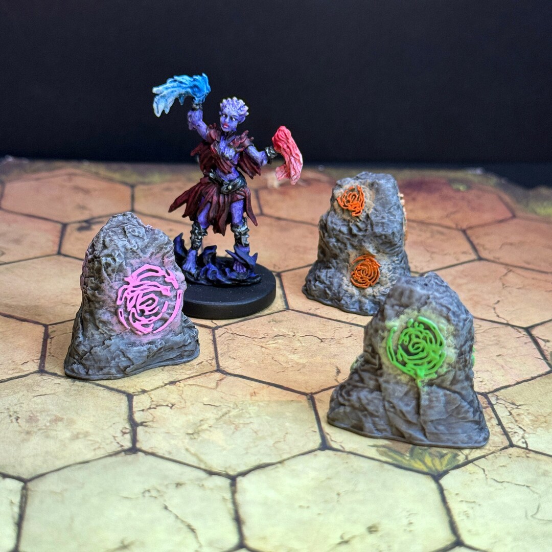 Miniature Summoning Stones - Painted Game Terrain for Dnd, D&D ...