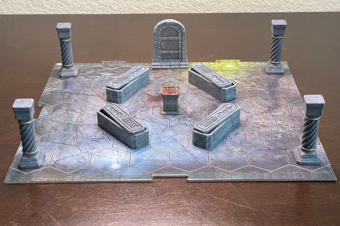 Miniature Temple or Tomb Set - Painted Game Terrain for Dnd, D&D ...