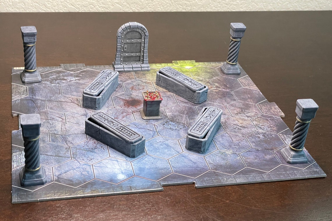 Miniature Temple or Tomb Set - Painted Game Terrain for Dnd, D&D ...