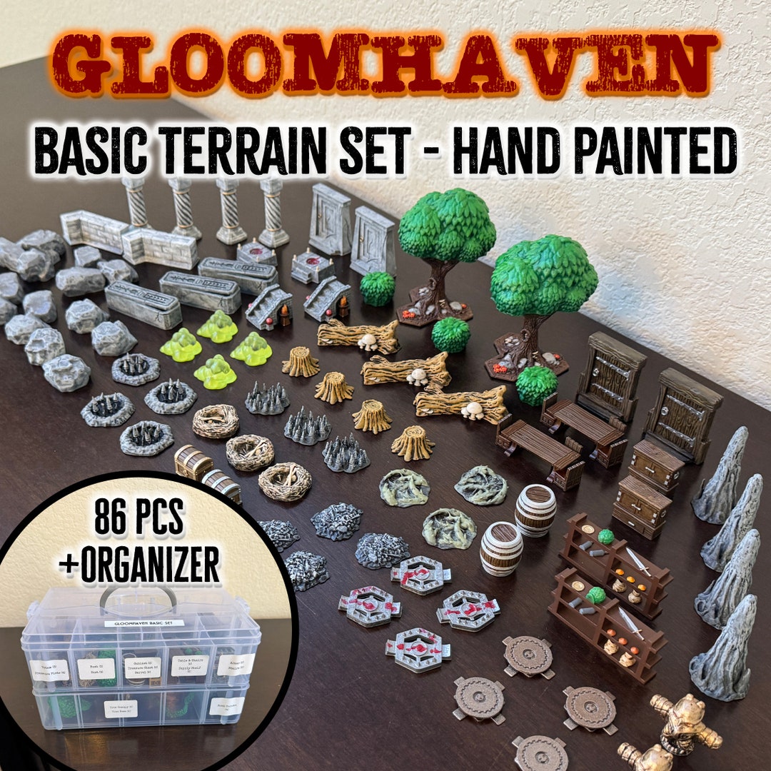Gloomhaven Terrain Set PAINTED 86 Pieces Basic Set Organizer - Etsy