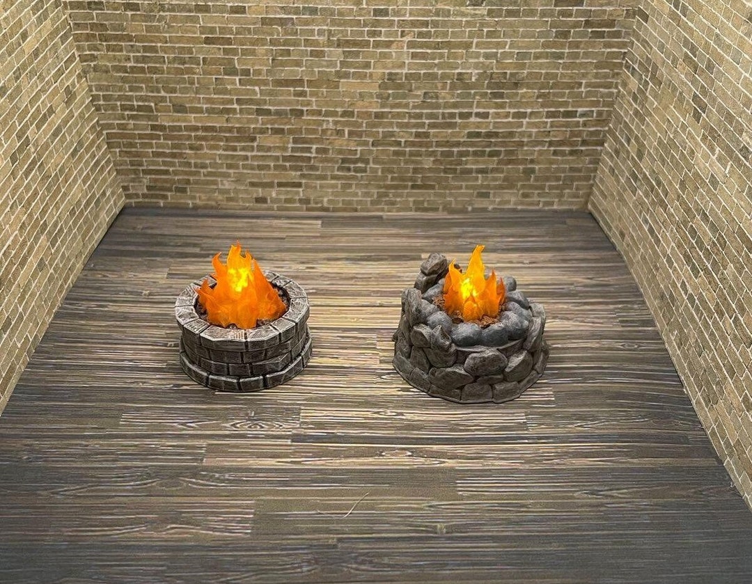 Miniature Campfire and Fire Pit (LED!) - Painted Game Terrain for D&d ...