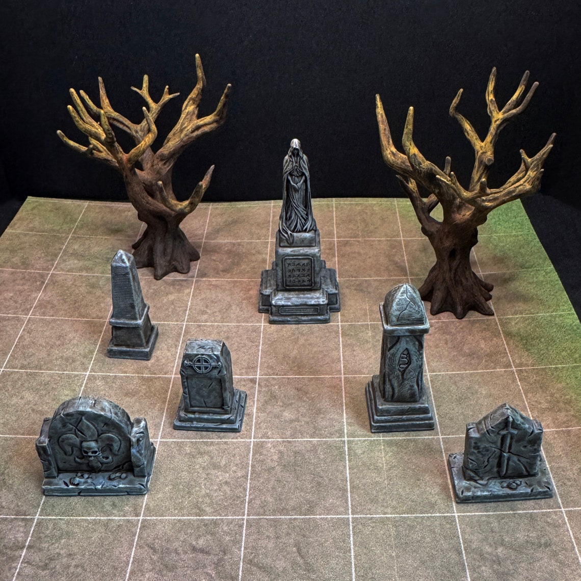 Miniature Graveyard Terrain Set - Painted Game Terrain for Dnd, D&D ...