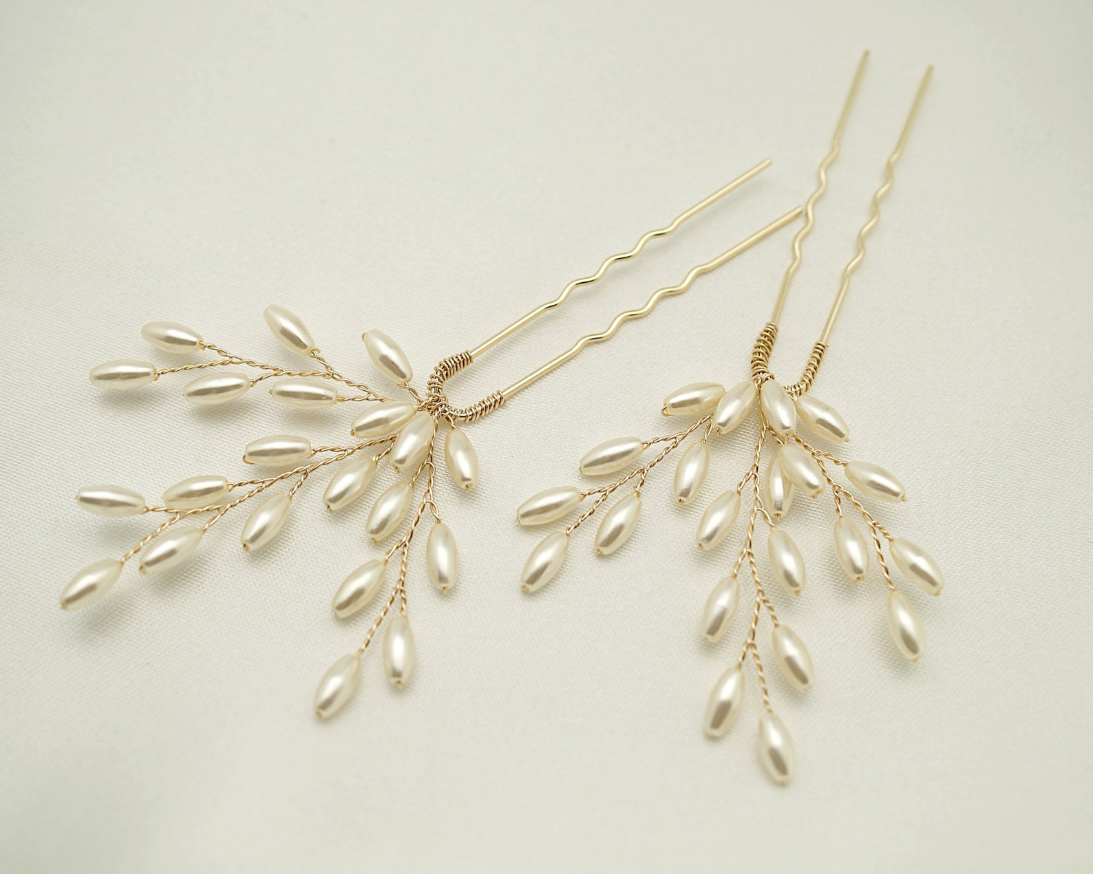 Ivory Pearl Hair Pin Gold Floral Hair Pins Vintage-inspired - Etsy