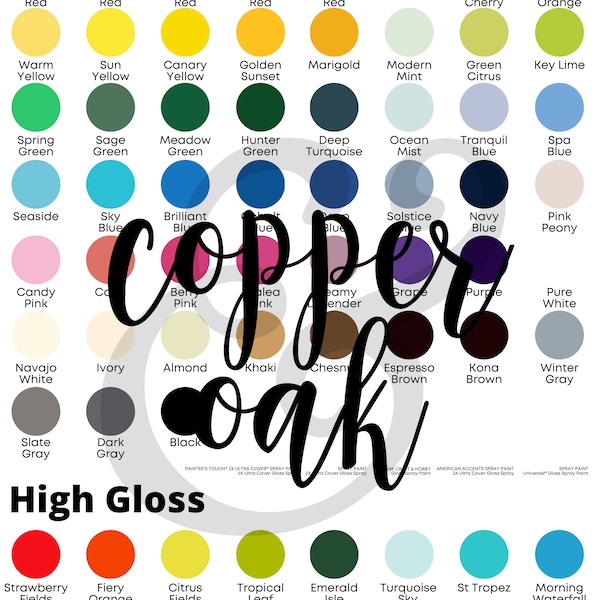Paint Color Charts - Etsy