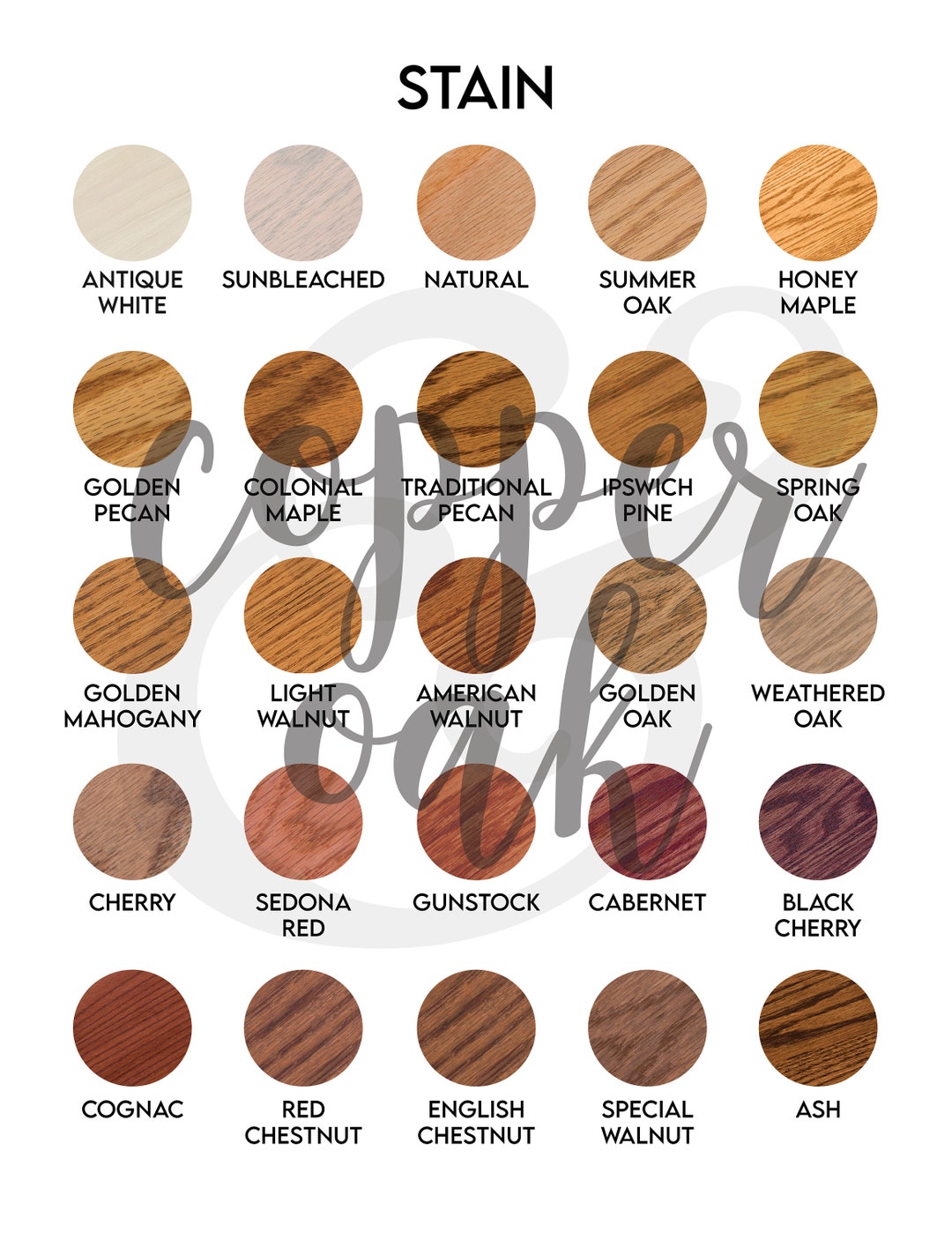 Digital Varathane Stain Chart / Paint Samples - Etsy