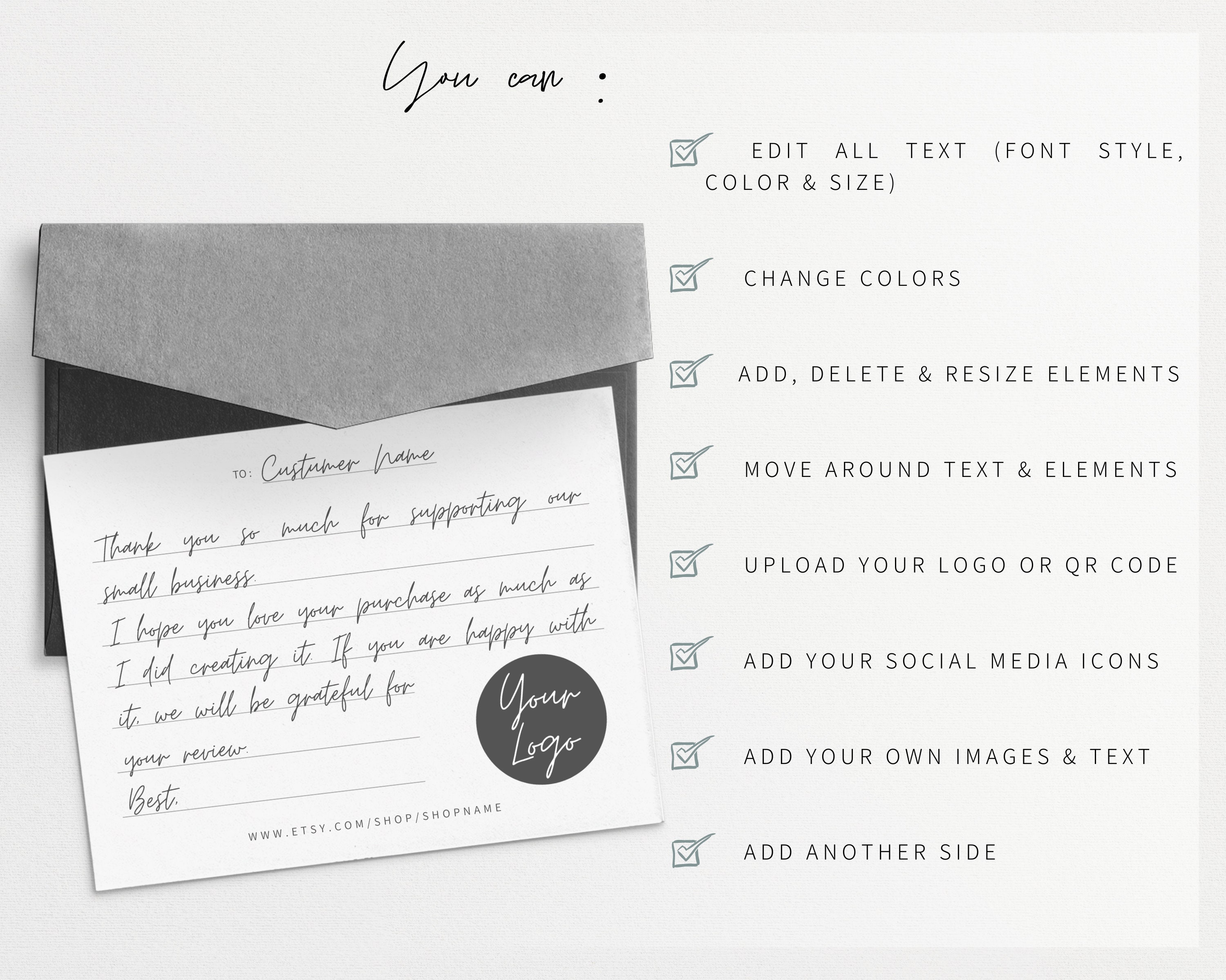 Paper & Party Supplies Instant Download Packaging Insert Add-on ...