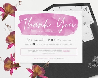 Girly Thank You Note - Etsy