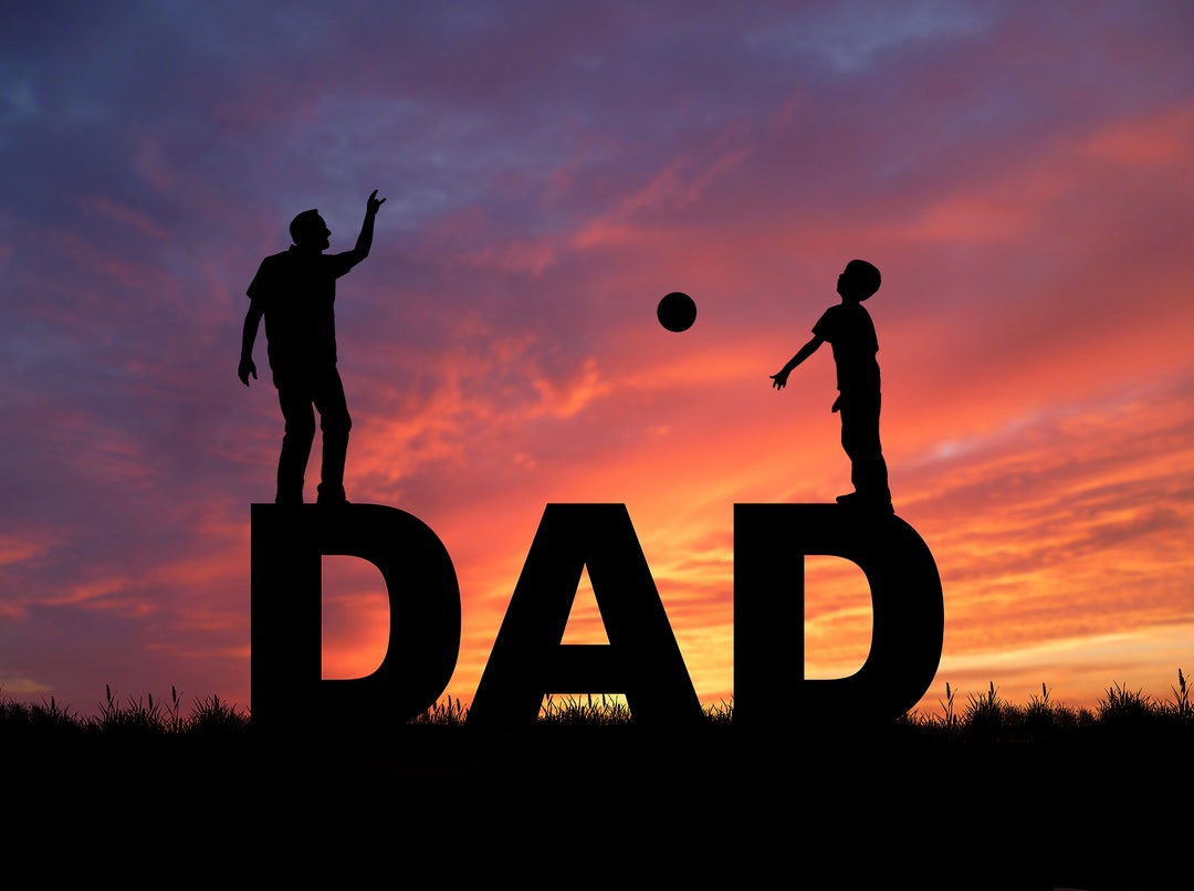 Father's Dad Digital Background. Silhouette Backdrop for Dads ...