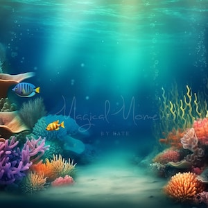 3 PACK! Beautiful Mermaid Backgrounds! Underwater Digital Backdrops for ...
