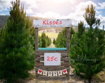 Kissing Booth Digital Backdrop / Background Valentine's Day - Etsy