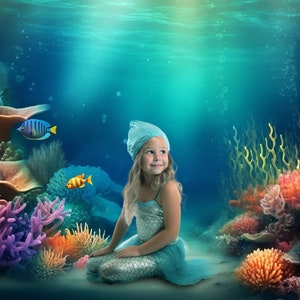 3 PACK! Beautiful Mermaid Backgrounds! Underwater Digital Backdrops for ...