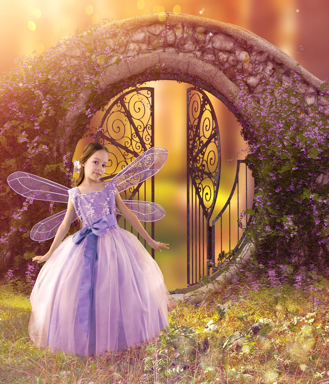 Beautiful Fairy Gate Digital Background. Fairy Wing PNG Included ...