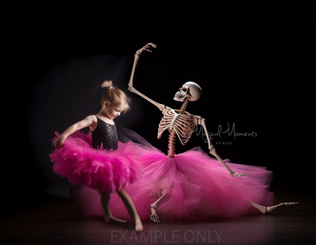 Dancing Skeleton Digital Background. Halloween Backdrop for ...