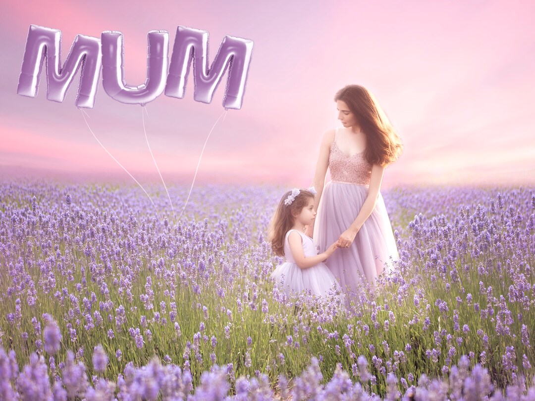 Mother's Day Dreamy Digital Background. MUM Balloon Digital Backdrop ...