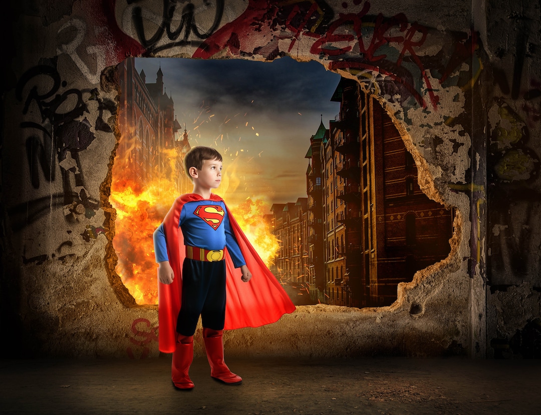 Superhero Digital Background. Explosion and Blast Backdrop for ...