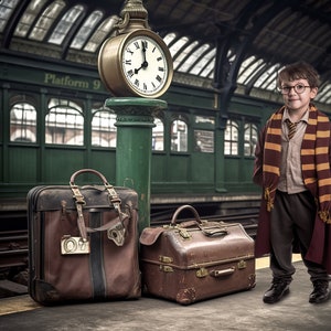 THREE PACK! Magical Wizard Train Station Digital Backgrounds. School of ...