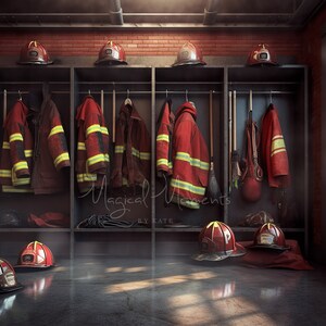 3 PACK! Firehouse Digital Background. Fire Truck Digital Backdrops for ...