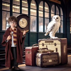 THREE PACK! Magical Wizard Train Station Digital Backgrounds. School of ...